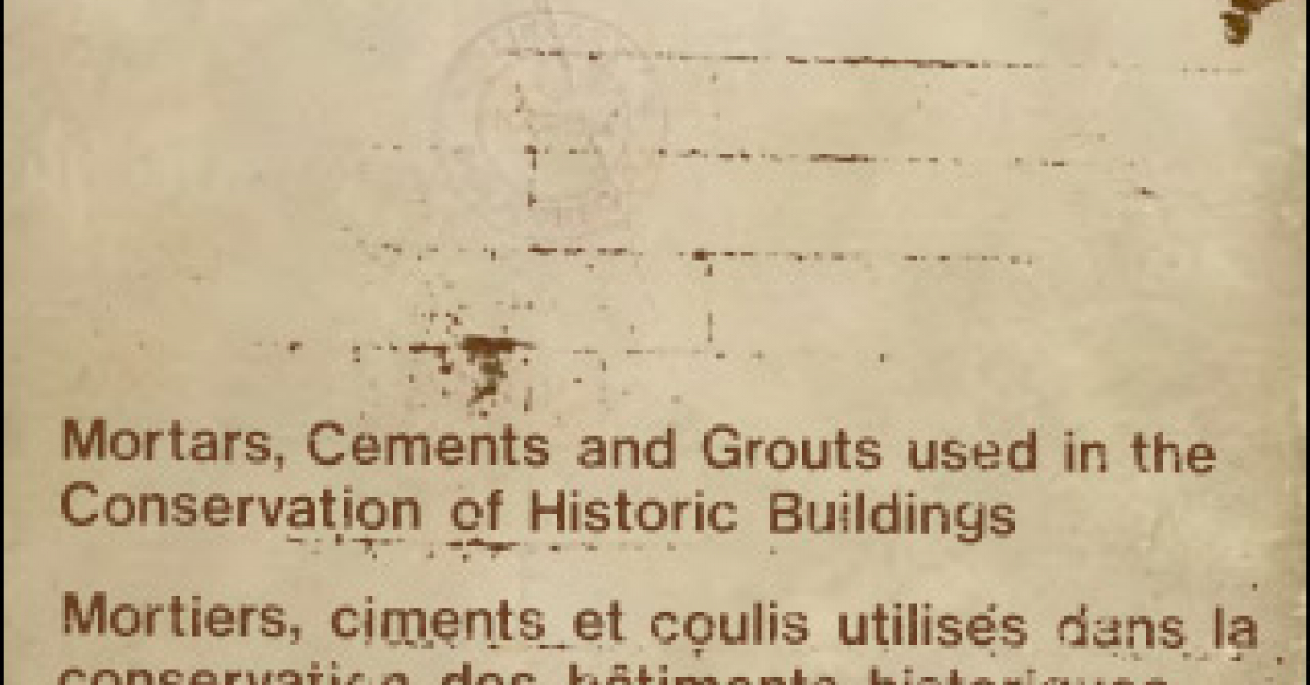 Mortars, Cements and Grouts used in the Conservation of Historic ...